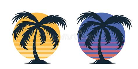 Vector Palm Trees Palm Tree Icon Set Isolated Palm Silhouettes Stock