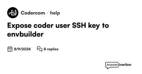 Expose Coder User Ssh Key To Envbuilder