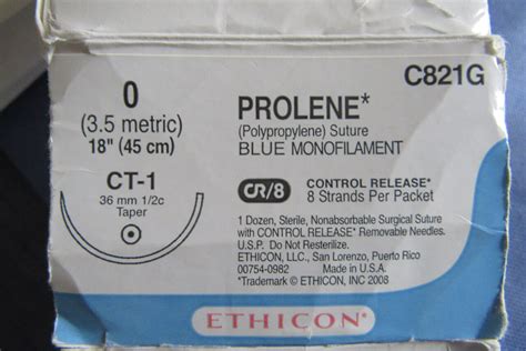 New Ethicon Ref C821g Prolene Polypropylene Monofilament Suture Blue