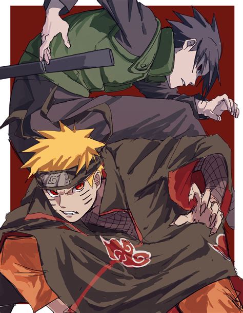 Uzumaki Naruto And Uchiha Sasuke Naruto And 1 More Drawn By Pnpk 1013