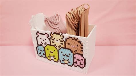 立体アイロンビーズすみっコぐらし縦置きマスクケース作り方 すみっこえびBLOG