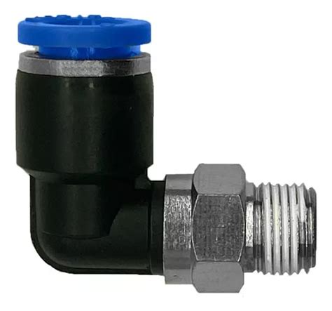 Conector Codo Neumático Rosca 12 Tubo 12mm X1u Mercadolibre