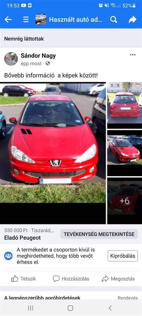 Eladó használt PEUGEOT 206 1 1 Open 2ynn6m Kocsi hu
