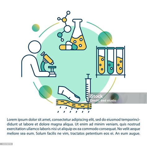 텍스트와 종양학 연구 개념 아이콘입니다 암 진단 실험실 검사 Ppt 페이지 벡터 템플릿입니다 과학적 테스트 브로셔 잡지 선형