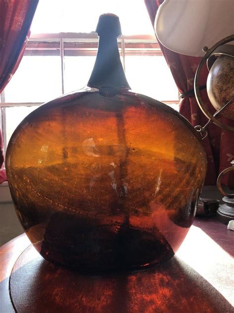 Antique Amber American Demijohn Fine Bottle Mint Pontil 2029104709