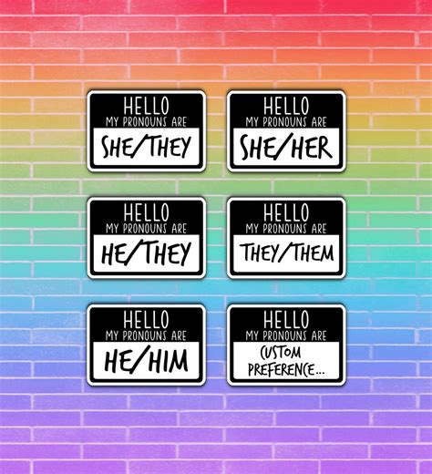 Hello My Pronouns Are — Sticker Pronouns Tags Etsy