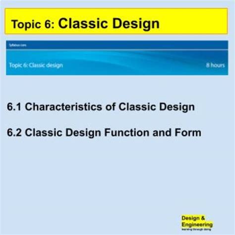 Classic Design Theory Ib Dp Dt Topic 6 By Design And Engineering Resources