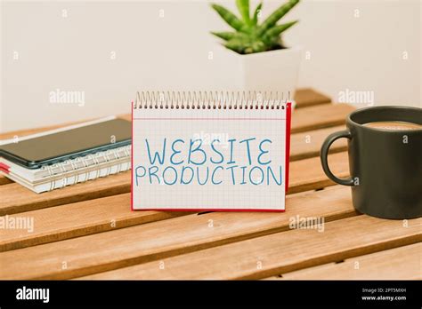 Conceptual Caption Website Production Word For Creating Sites With Layout Content And Graphic