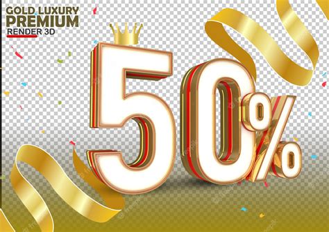 Premium Psd Render Gold Luxury Premium 3d 50 Percent