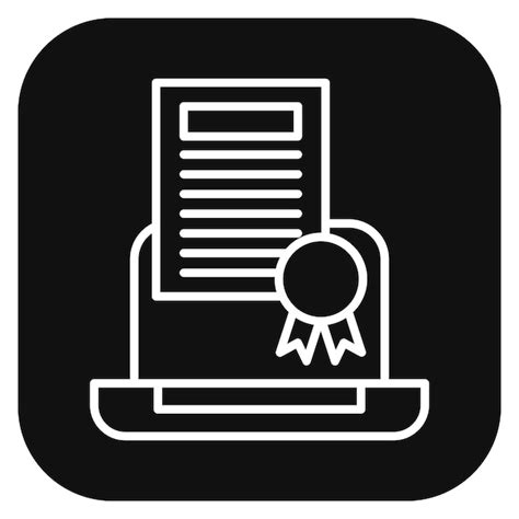 온라인 인증서 터 일러스트레이션 프리미엄 벡터