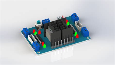 电机驱动模块solidworks 2016模型图纸下载 懒石网