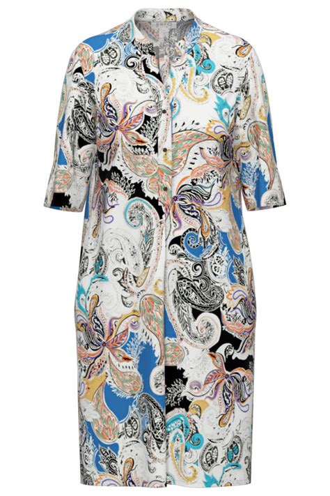 Erfo 8118018 00 Aqua Paisley Print Shirt Dress Experience Boutique