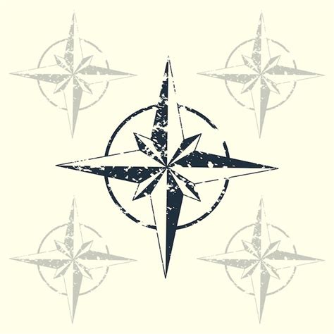 Premium Vector Compass Grunge Logo