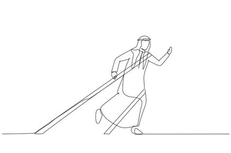 Premium Vector Illustration Of Arab Man Tied Up With Tape Rope Try To