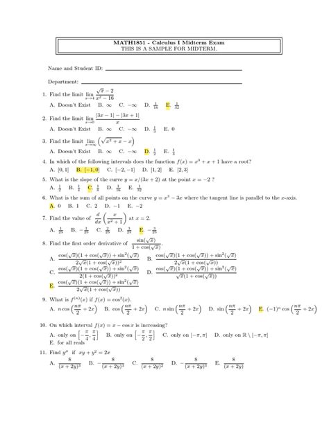 Midtermexamplecalmal1 Pdf Analytic Geometry Mathematical Relations