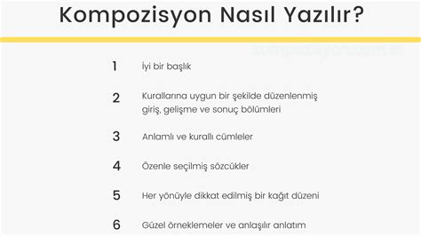 Kompozisyon Nasıl Yazılır kompozisyon tr