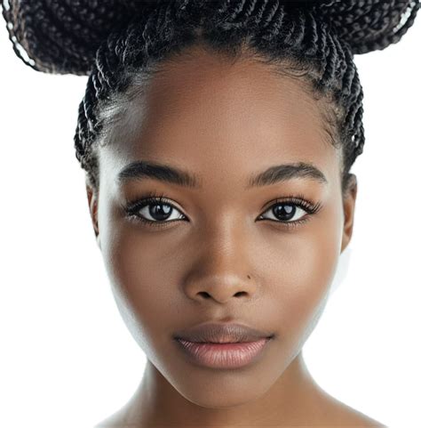 Ai Generated Serene Beauty With Braided Hair And Subtle Makeup Png
