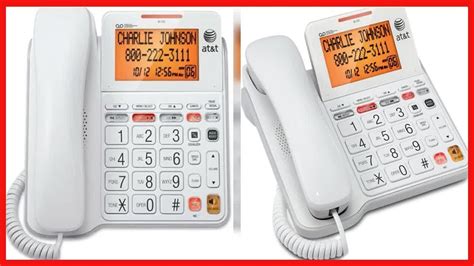 AT T CL Corded Standard Phone With Answering System And Backlit Display White YouTube