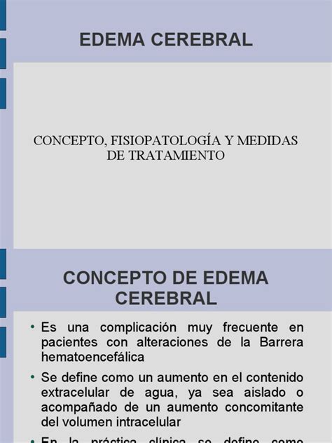 Edema Cerebral Pdf Especialidades Medicas Medicina Clinica