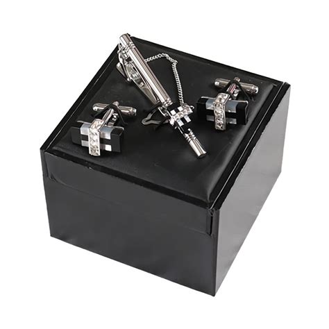 남성 정장 넥타이핀 커프스버튼 세트 자개 큐빅 이랜드몰