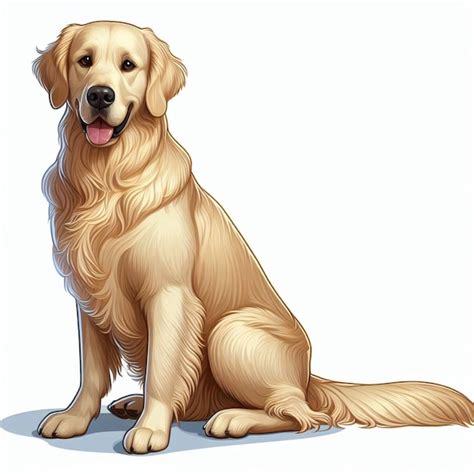 El Perro Golden Retriever Vector Ilustración De Dibujos Animados