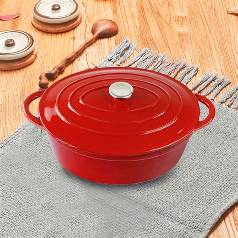 Enameled Cast Iron Oval Dutch Oven Oval Cocotte Homary Uk