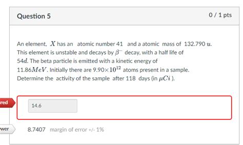 Solved Question Pts An Element X Has An Atomic Number Chegg Com