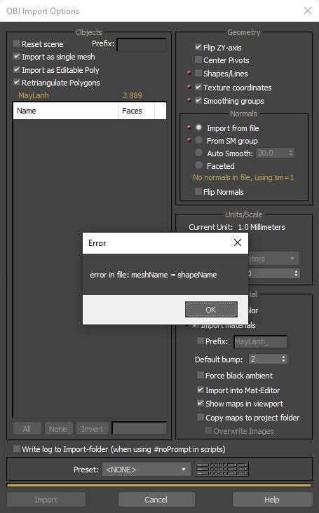 My Obj Disappear When Import Into 3ds Max How Can I Fix This R 3dsmax