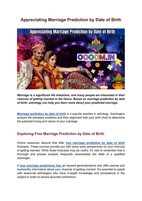 Ppt Appreciating Marriage Prediction By Date Of Birth Powerpoint