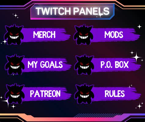 30 X Twitch Panels Gengar Panels Stream Panels Cute Gengar Ready To