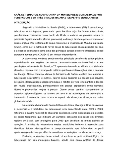 Artigo Tuberculose Pdf Epidemiologia Tuberculose