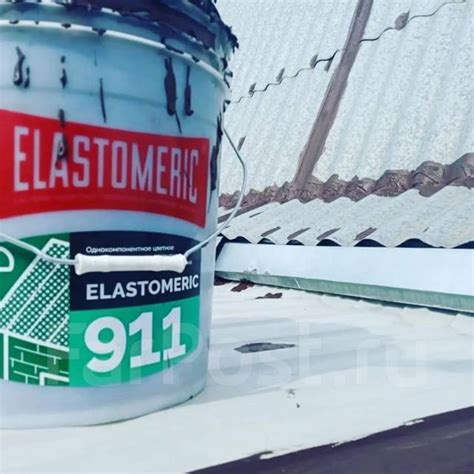 Жидкая наливная кровля, жидкая резина Elastomeric 911, белая/серая, в ...