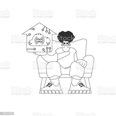 소녀는 선형 벡터 형태로 Iot 로고를 파악합니다 Revolution에 대한 스톡 벡터 아트 및 기타 이미지 Revolution 데이터 로고 Istock