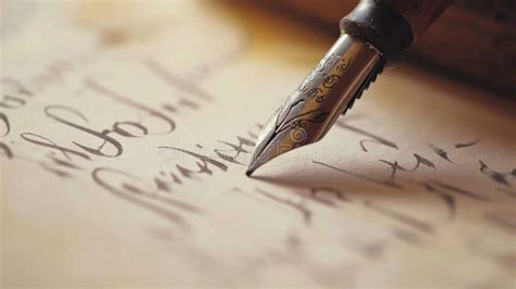 Pen Writing Cursive On Paper Stock Image Image Of Curve Written