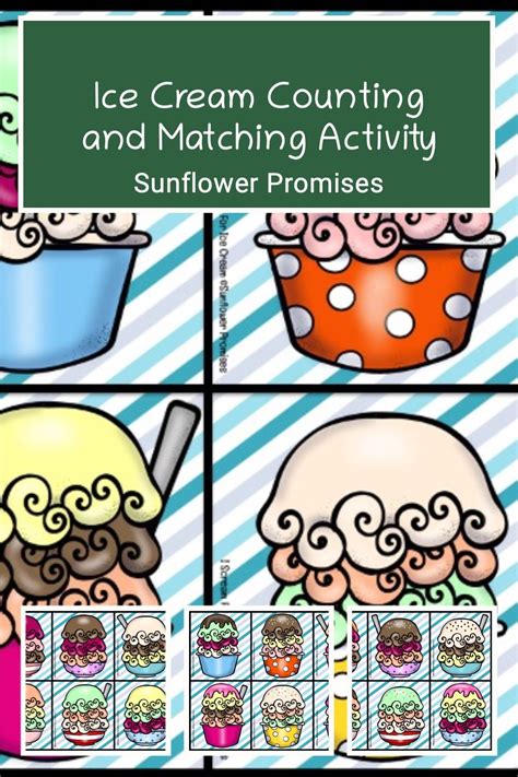 Counting And Matching Activity Game Ice Cream