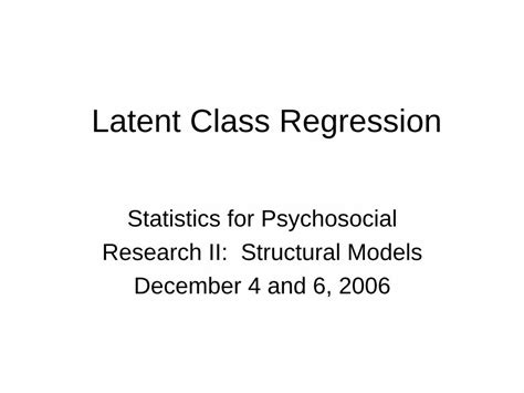 pdf introduction to latent class regression dokumen tips