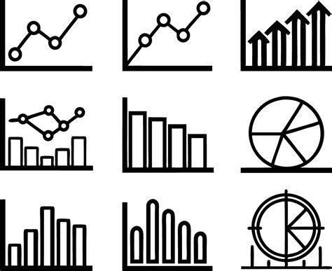 Set Of Statistics Icon Illustration Business Chart Graph Statistics