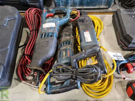 2 Bosch Corded Reciprocating Saws And Bosch Corded Rotary Hammer