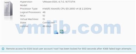 Esxi Root被锁，显示被锁900秒 Vm技术库