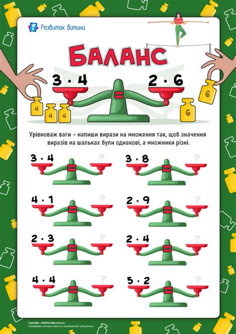 Баланс тренажер таблиці множення Розвиток дитини