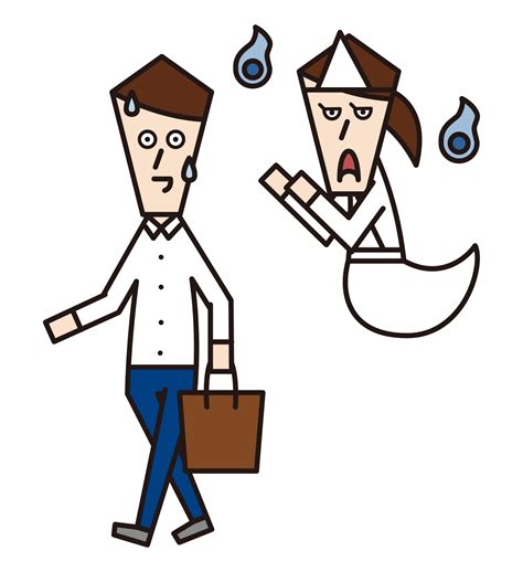 幽霊に取り憑かれている人（男性）のイラスト フリーイラスト素材集 Kukukeke