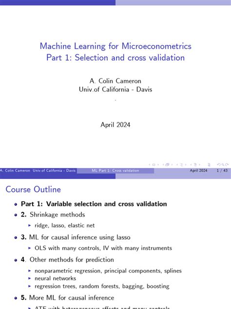 Ml 2024 Part1 Crossvalidation Pdf Cross Validation Statistics Ordinary Least Squares