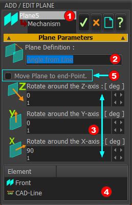 MechDesigner Reference User Interface Dialogs Dialog Plane