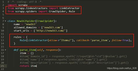 【scrapy爬虫】crawl自动化模板爬取网易新闻 crawl scrapy csdn博客