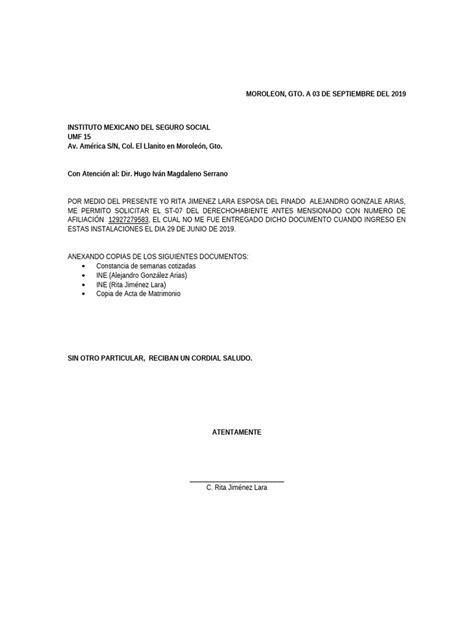 Carta De Solicitud De St07 Pdf