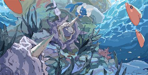 Popplio Luvdisc And Cloyster Pokemon Drawn By Apios Danbooru