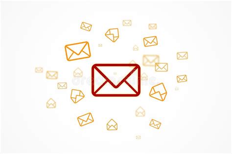 Floating Email Icons On A Light Background 3D Rendering Stock