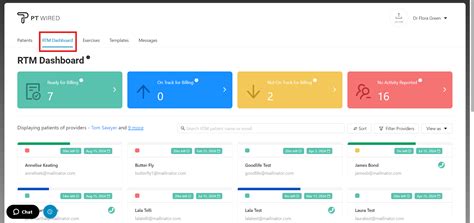 rtm dashboard overview pt wired