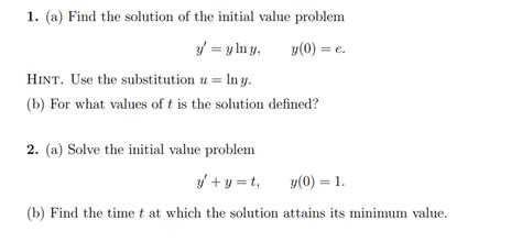 (a) ﻿Find the solution of ﻿the initial value | Chegg.com