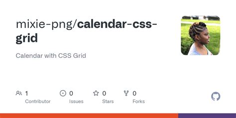 Github Mixie Pngcalendar Css Grid Calendar With Css Grid